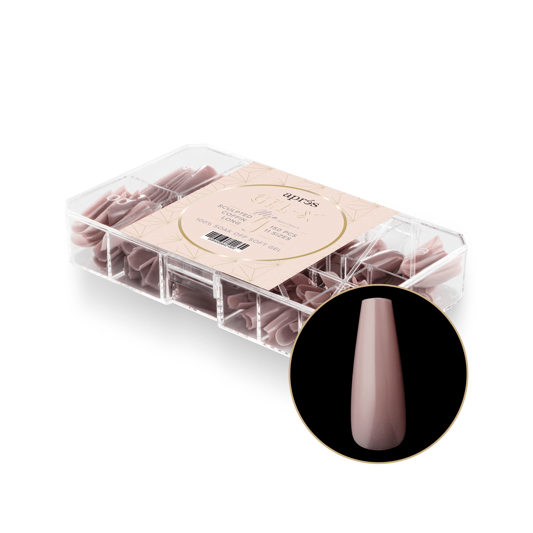 Apres Neutrals Gel-X Tips - MIA SCULPTED Long 150pcs