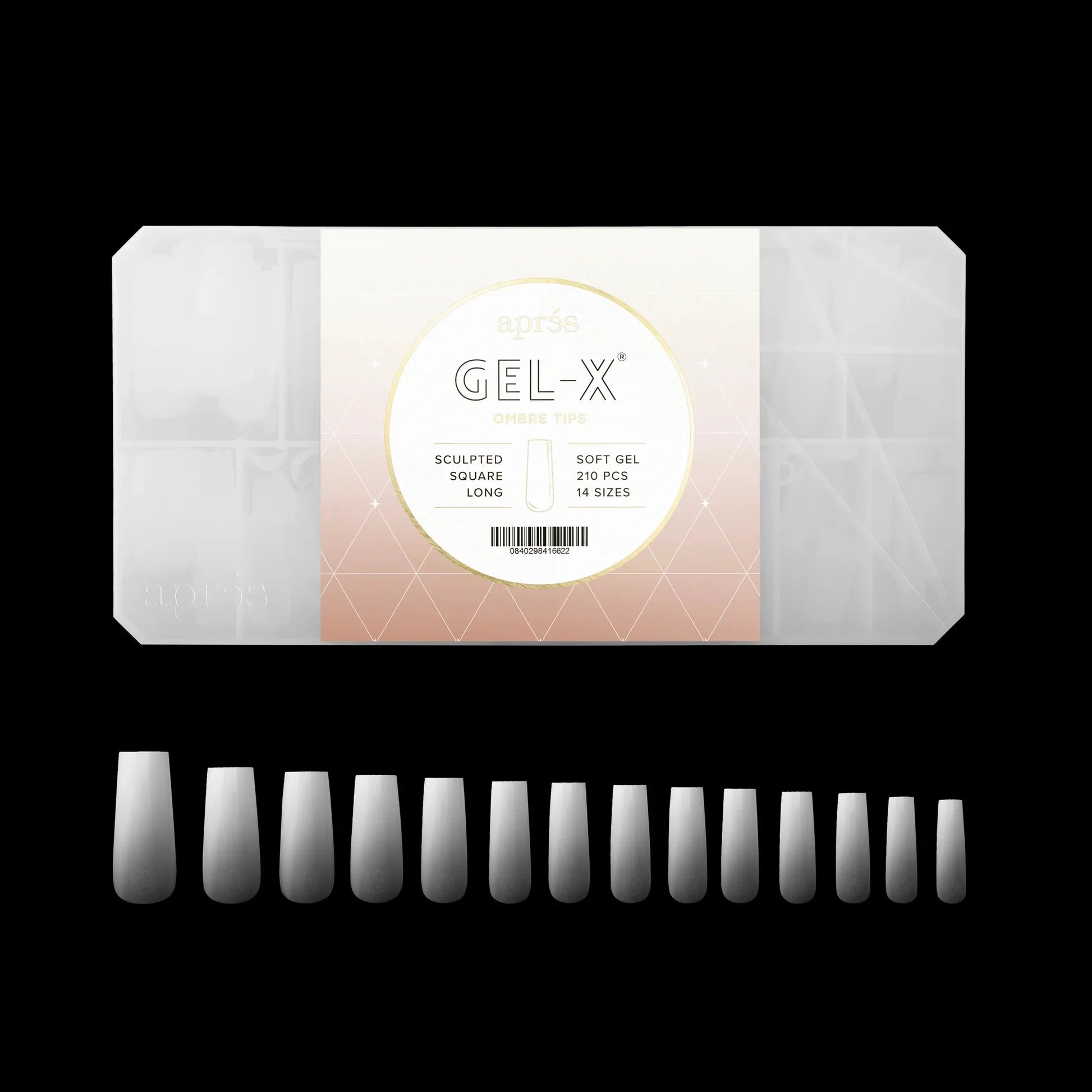 Apres Ombre Gel-X Tips - SCULPTED Square Long 210pcs