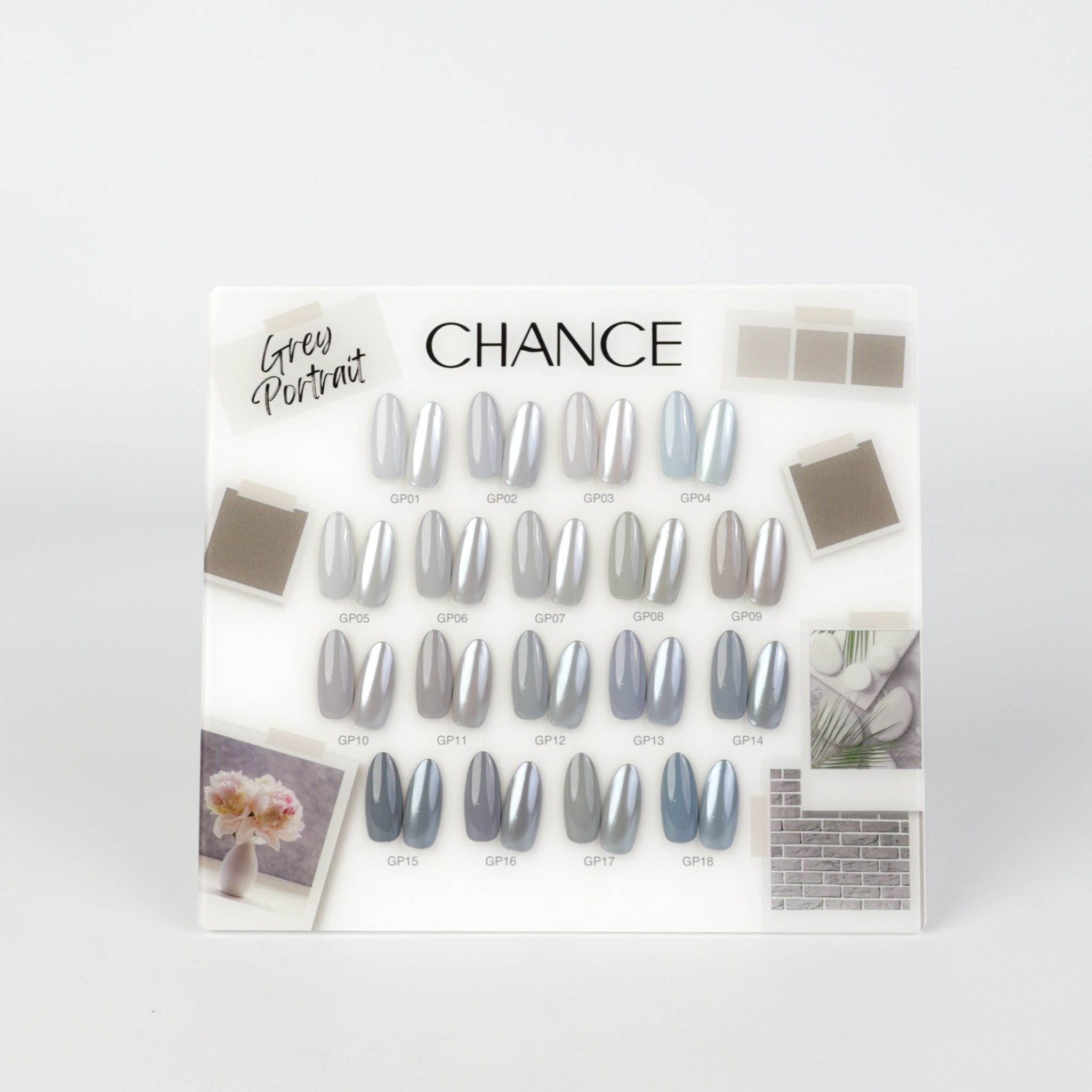 Chance Counter Display Color Chart - Grey Portrait Collection 18 color