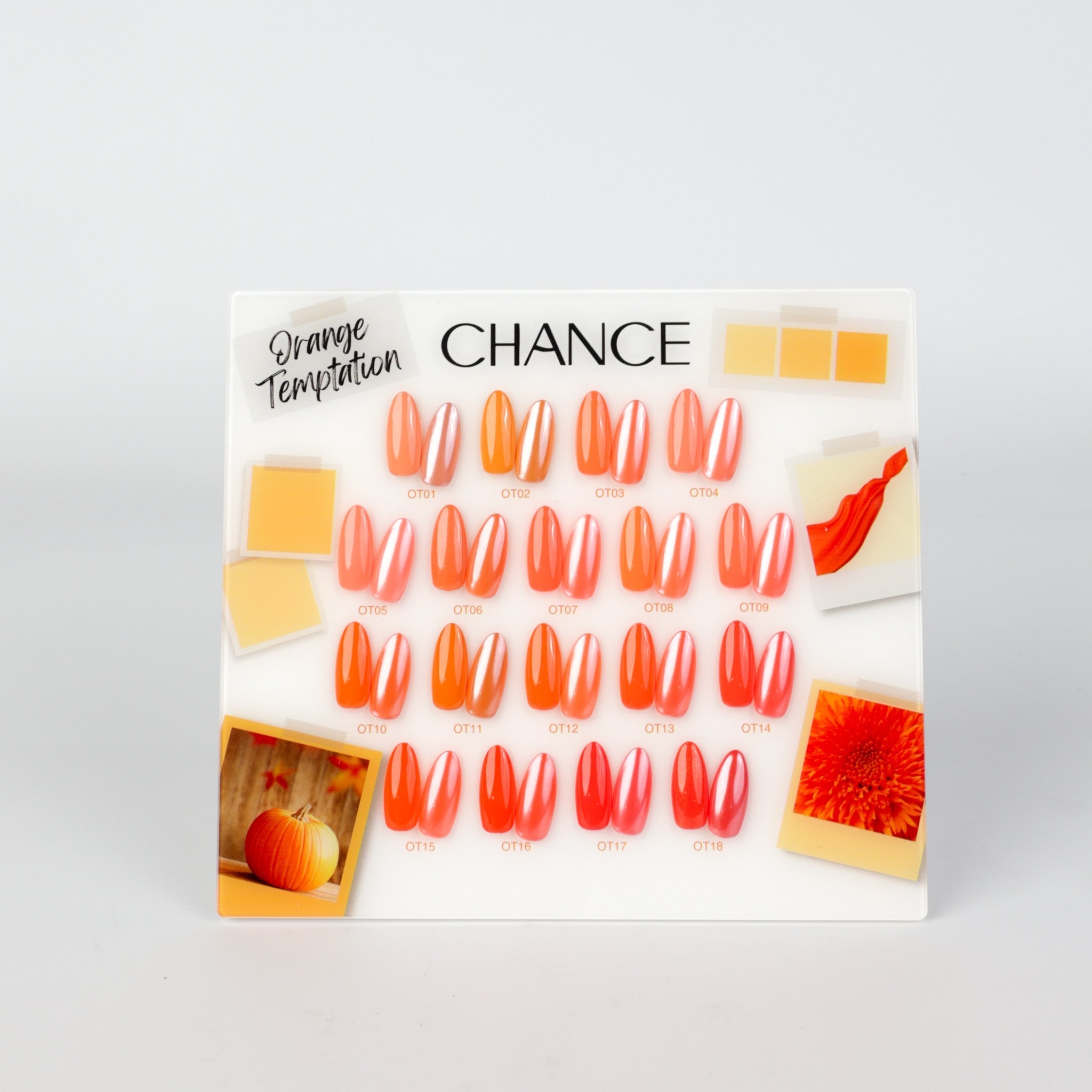 Chance Counter Display Color Chart - Orange Temptation Collection 18 c