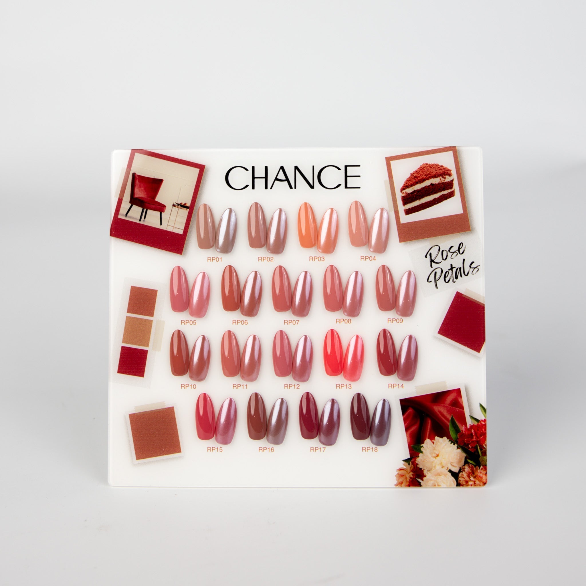 Chance Counter Display Color Chart - Rose Petals Collection 18 colors